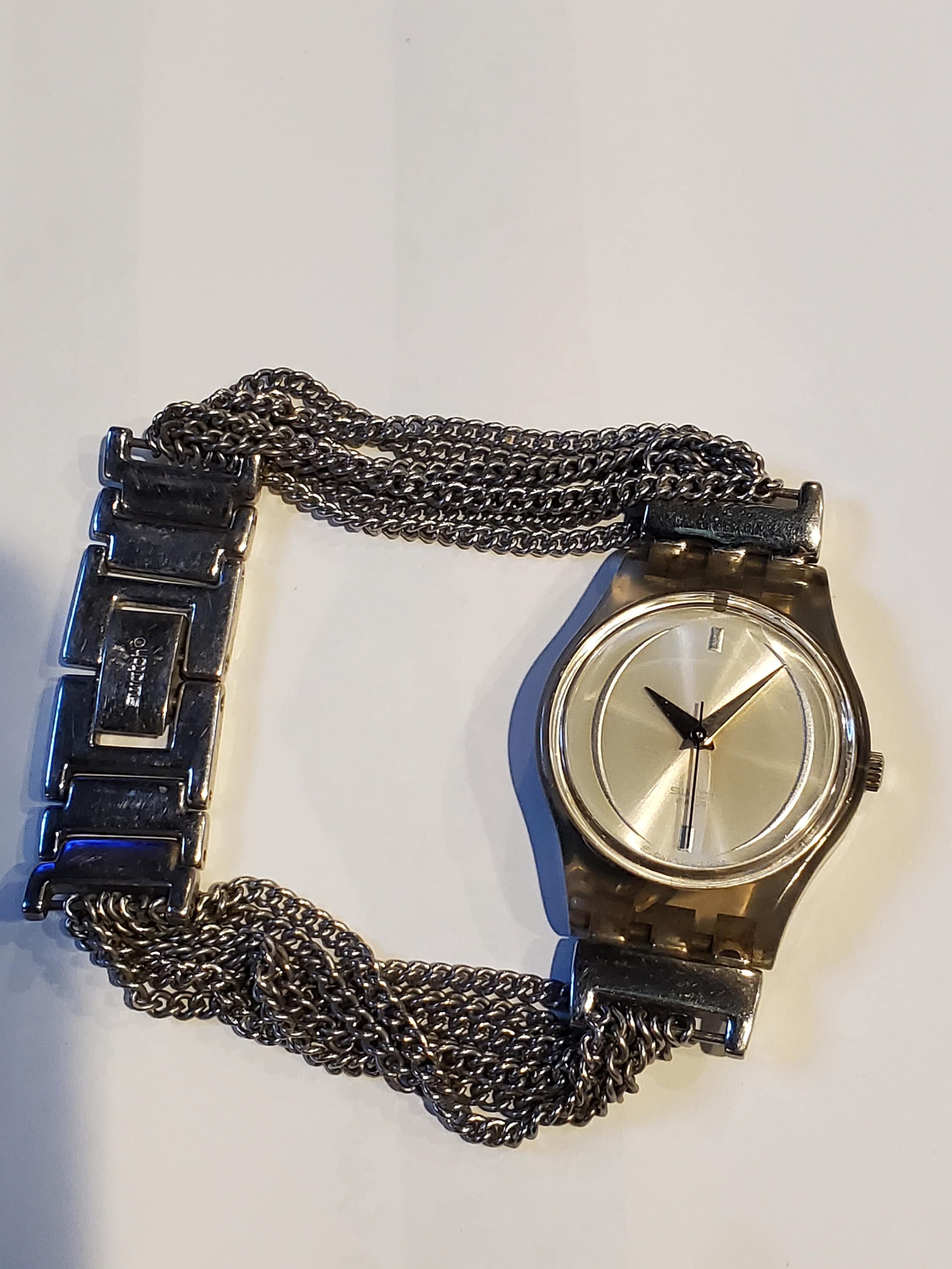 Swatch Watch with Metal Chain Strap Small Head | Etsy