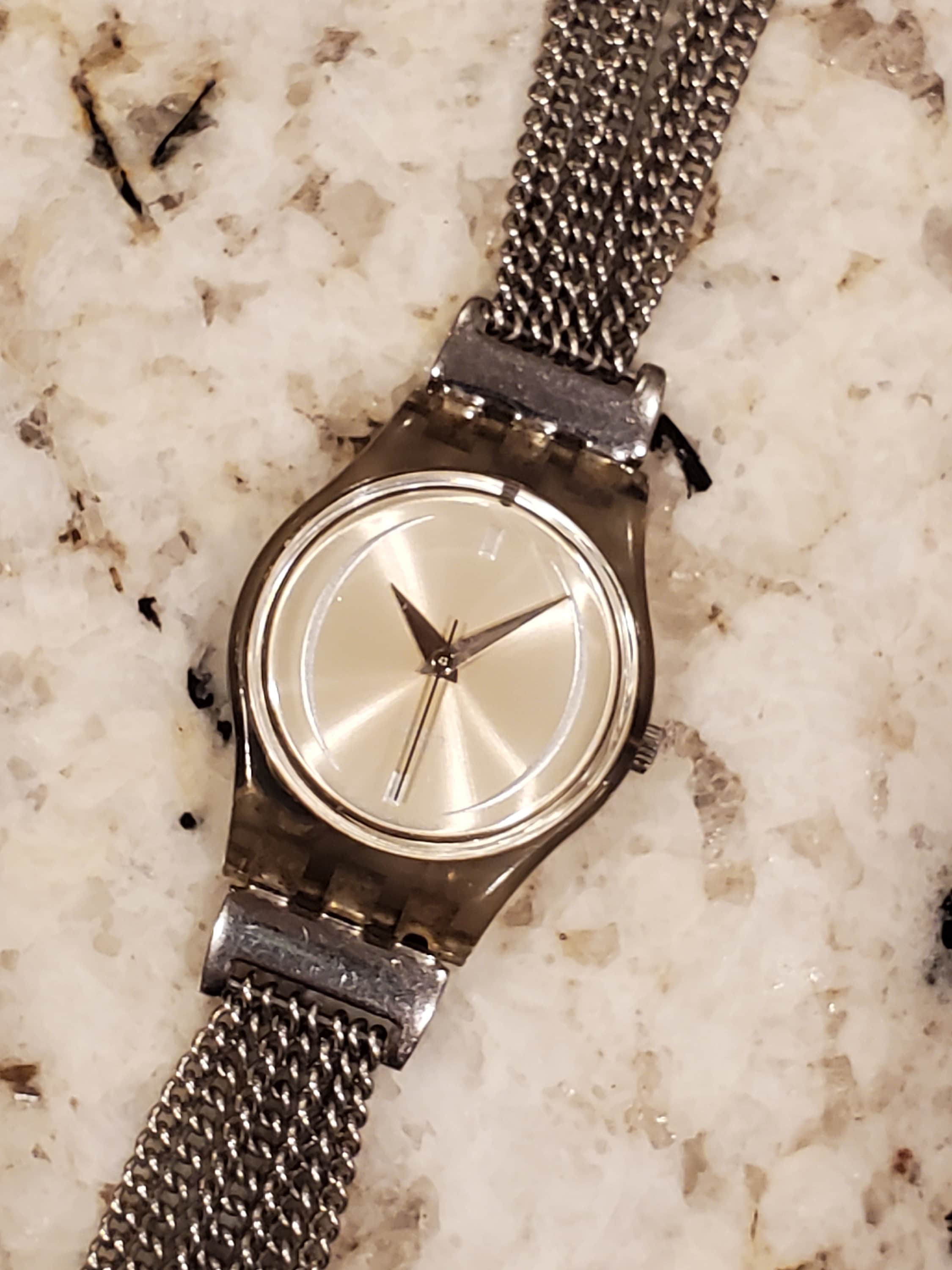 Swatch Watch with Metal Chain Strap Small Head | Etsy