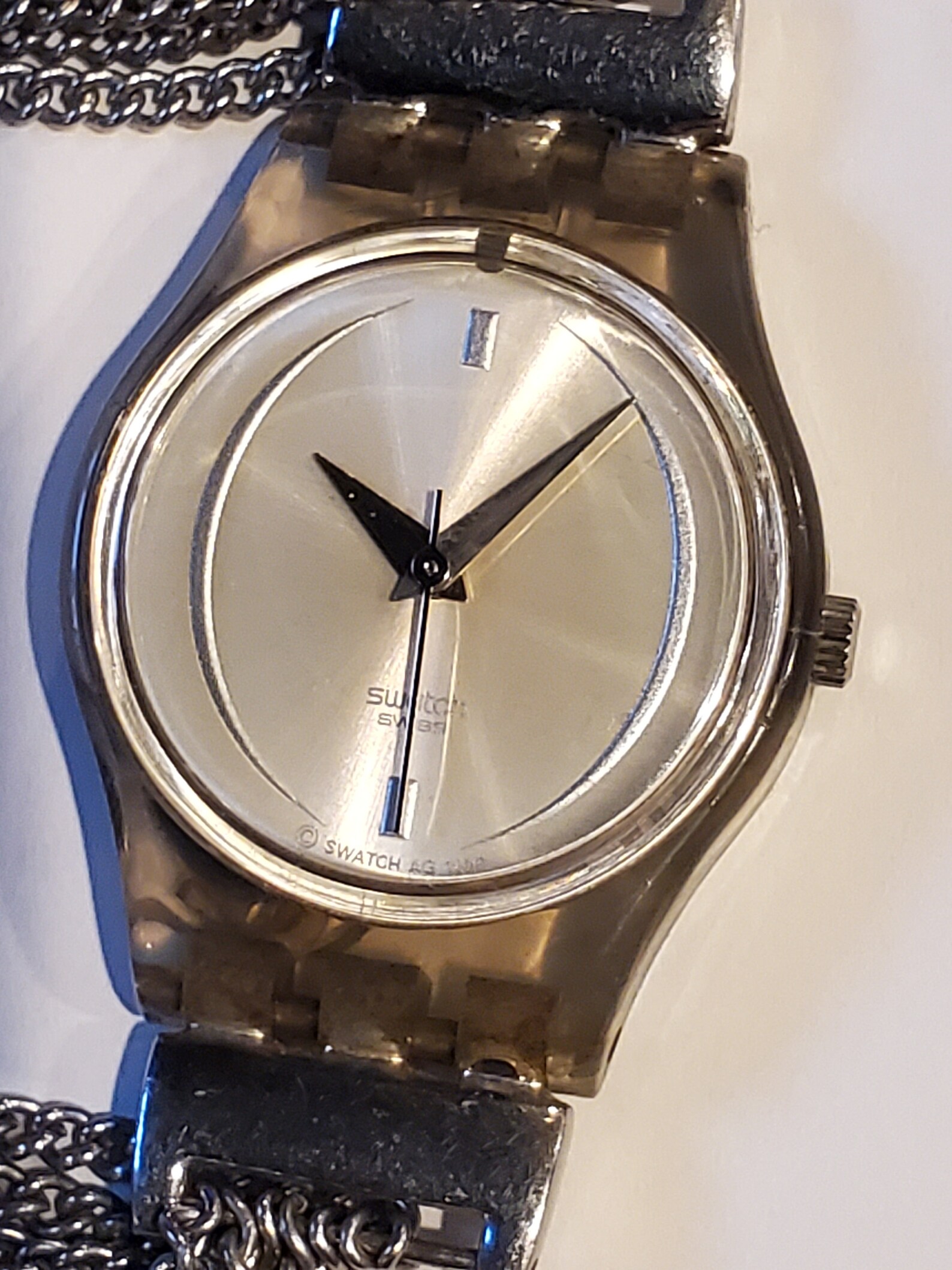 Swatch Watch With Metal Chain Strap small Head - Etsy