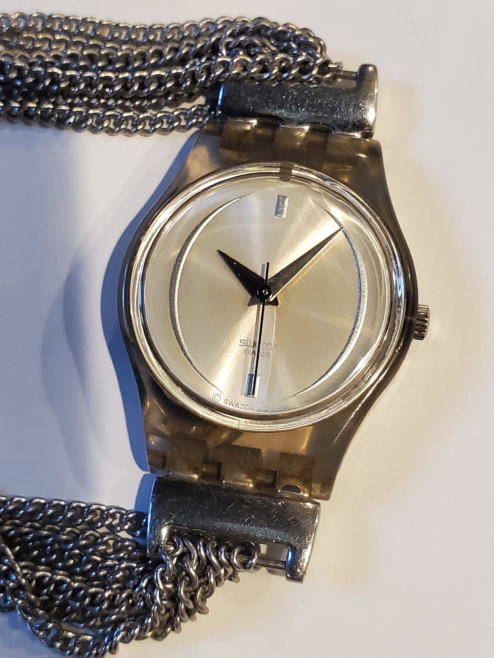 Swatch Watch With Metal Chain Strap small Head - Etsy