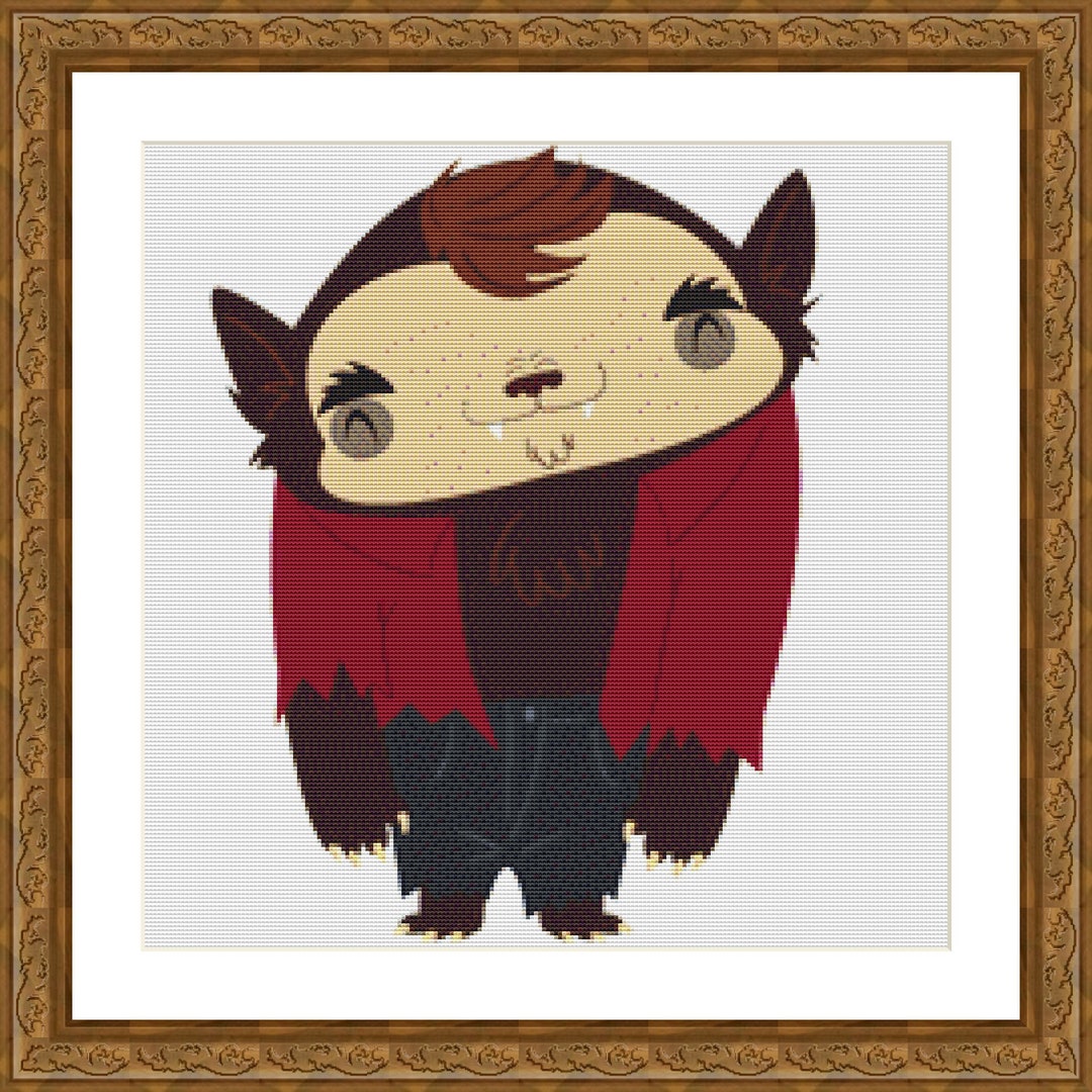 Cute Werewolf by Maria M. Rodriguez Counted Cross Stitch Pattern, Cross ...