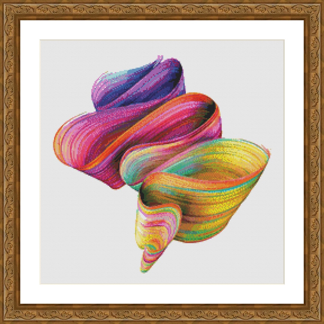 Paint Ribbon 4 Counted Cross Stitch Pattern, Cross-stitch, Crossstitch ...