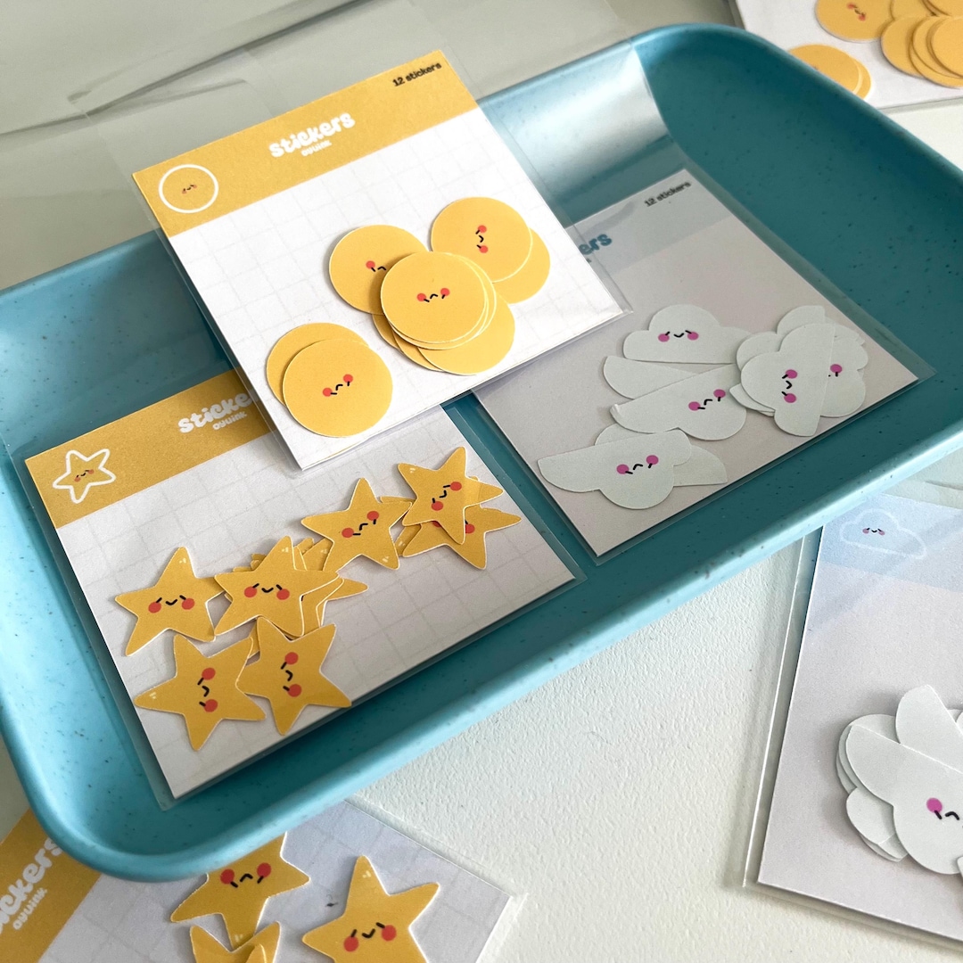 Kawaii Star, Cloud, Smiley Stickers: Mini Award Pack - Etsy