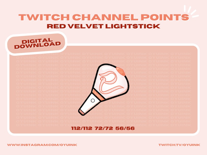 Kpop Lightstick Red Velvet: Channel Point for Twitch, Emote, Twitch Art ...