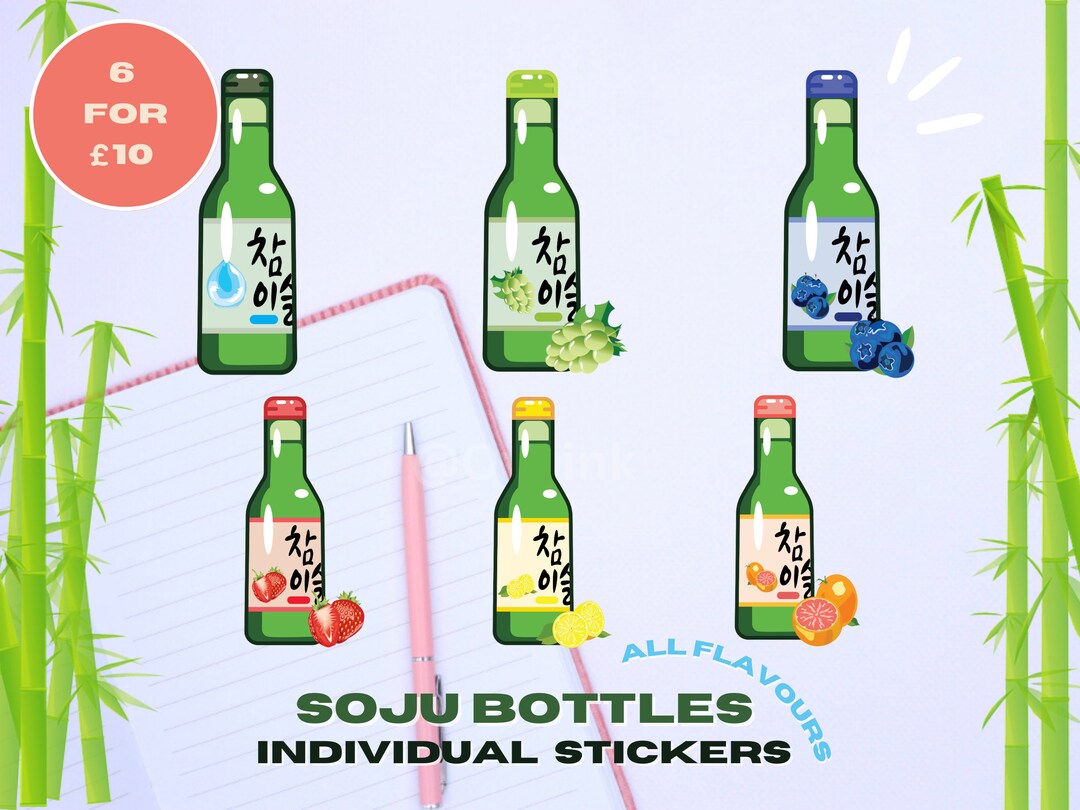 Vinyl All Flavour Soju Bottle Sticker Decal: Korean Drink Decoration ...