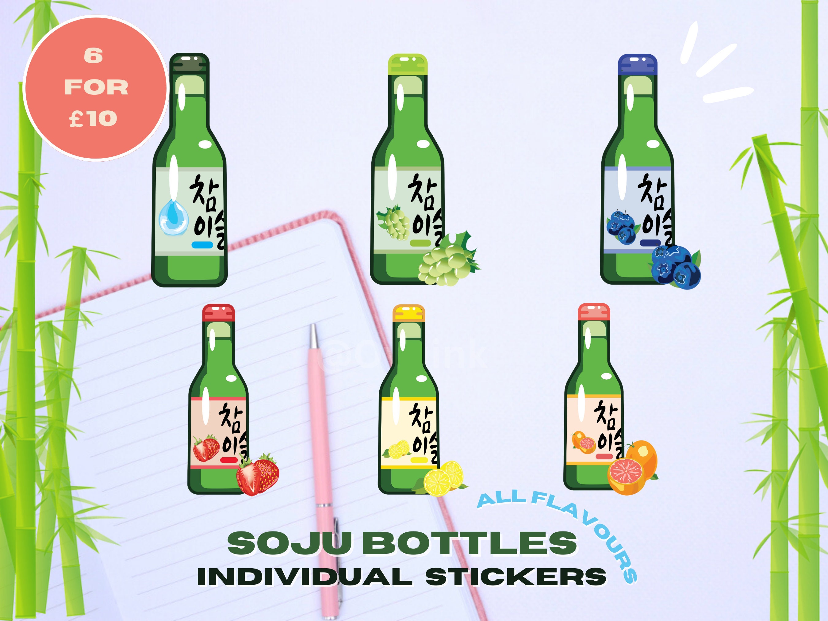 Vinyl All Flavour Soju Bottle Sticker Decal: Korean Drink - Etsy