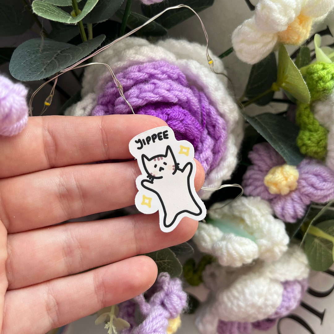 Cute Cat Sticker: YIPPEE Cat Meme, Laptop Sticker, Vinyl Sticker - Etsy