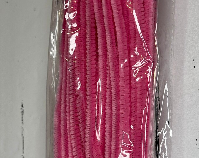 100 PINK Pipe Cleaners / Chenille Stem, Solid Color Pipe Cleaners Set ...