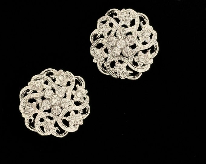 2 Sparkling Rhinestone Buttons - Etsy