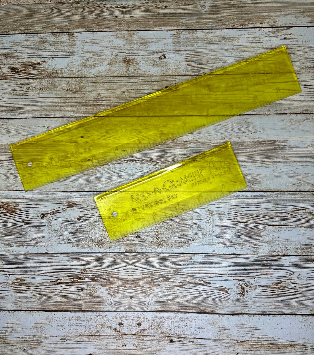 Add A Quarter Plus Rulers 12 & 6 Yellow Quilting Seam Seam Allowance 1/ ...
