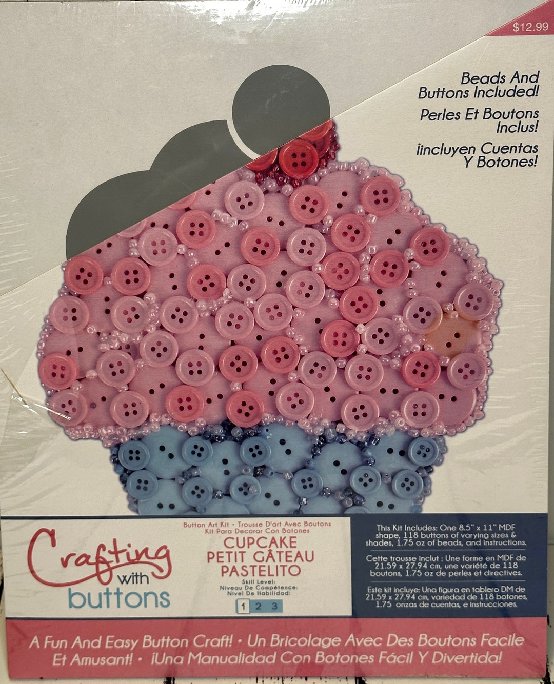 Button Art Kit Cupcake Crafting With Buttons - Etsy