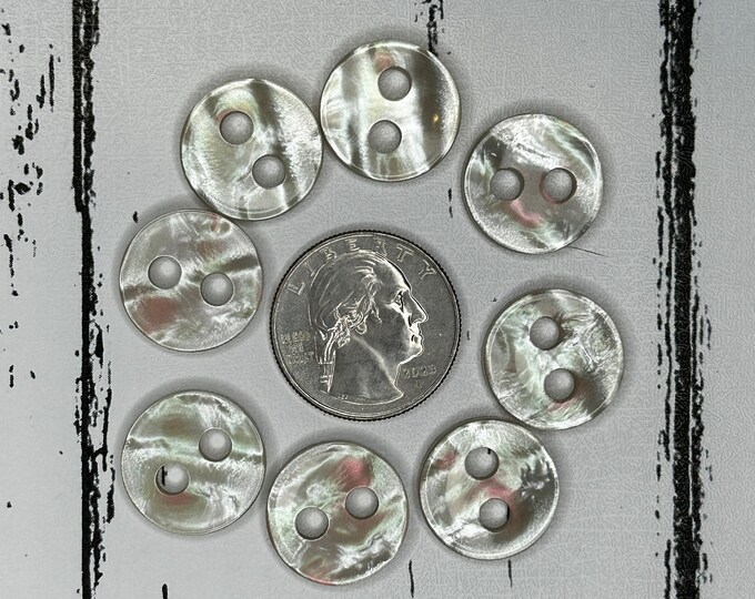 8 Iridescent Buttons - Etsy