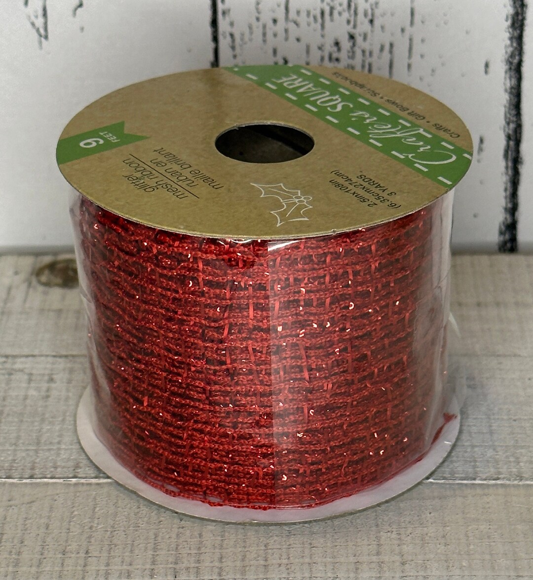 Red Glitter Mesh Ribbon 2.5 X 108 New - Etsy
