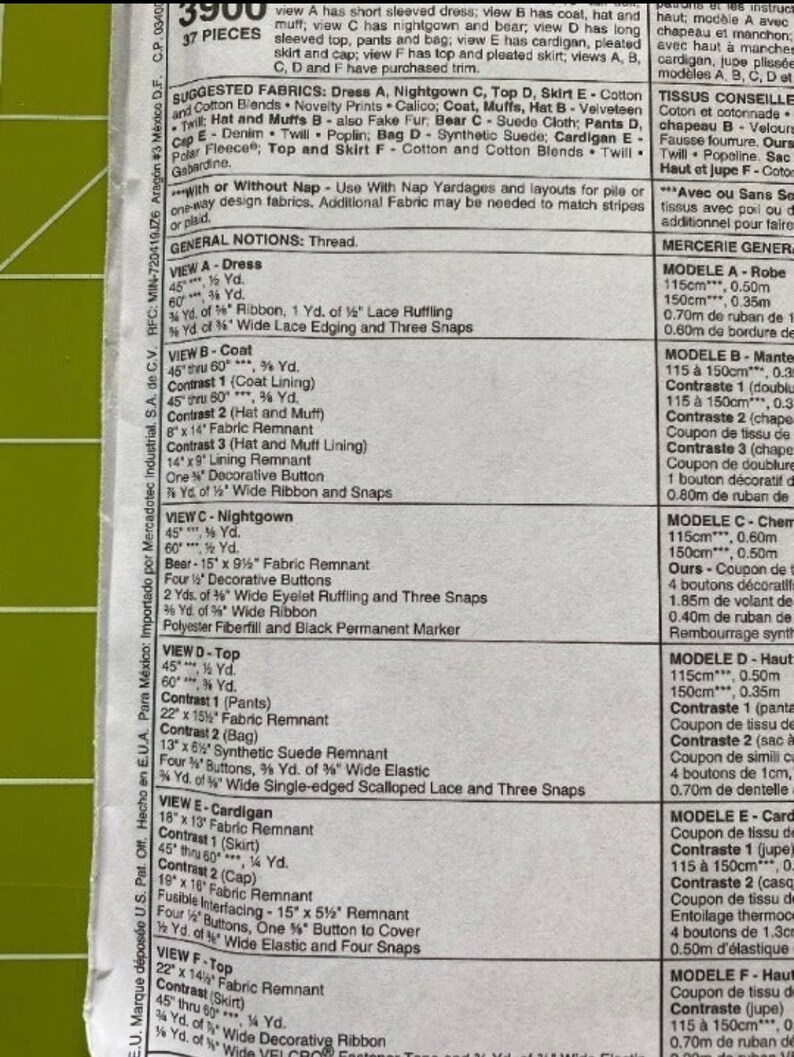 New Simplicity 2458 Sewing Pattern for 18 Doll Clothes / Doll Clothing ...