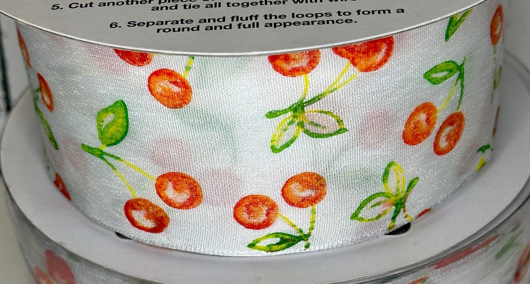 120ft Cherry Wired & Sheer Ribbon (2 1/2" X 120') Trim, Hair Bows, Gift ...