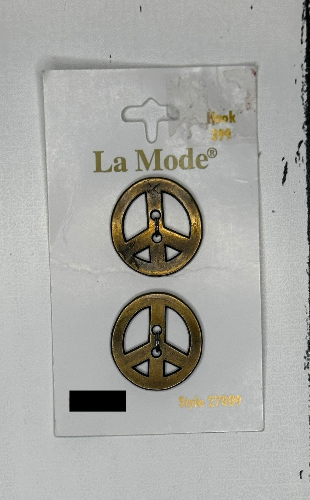 2 Peace Sign, Antiqued Gold Buttons - Etsy