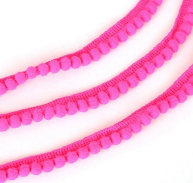 10 Hot Pink Yards of Mini Pom Pom Trim Ball Fringe - Etsy