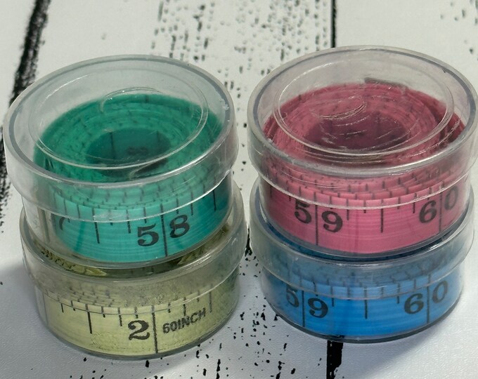 Four 60 Tailors Tape Measure in Color With Clear Container, Ruler - Etsy