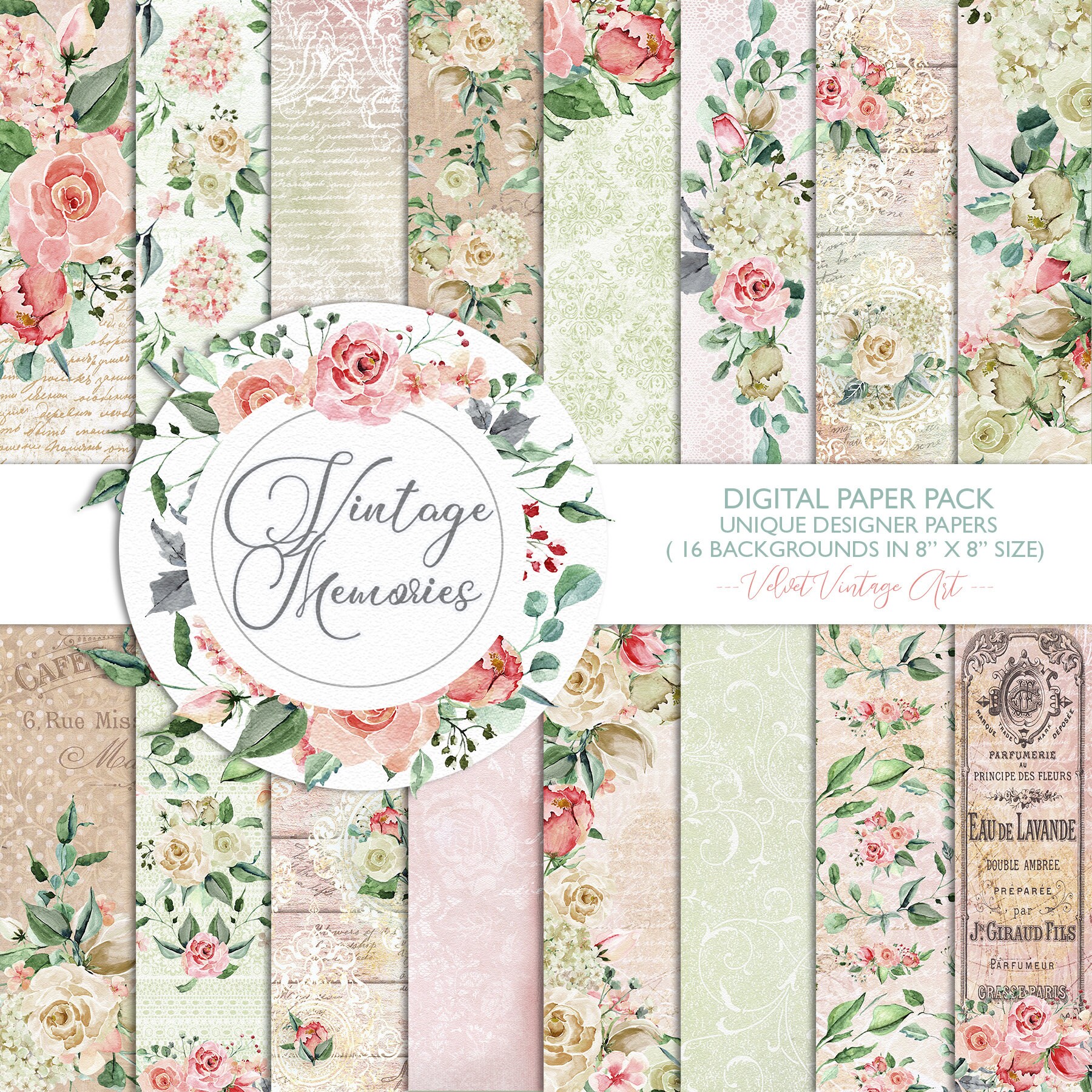 Embellishments Craft Supplies & Tools Pastel Pattern Paper Pack Floral ...