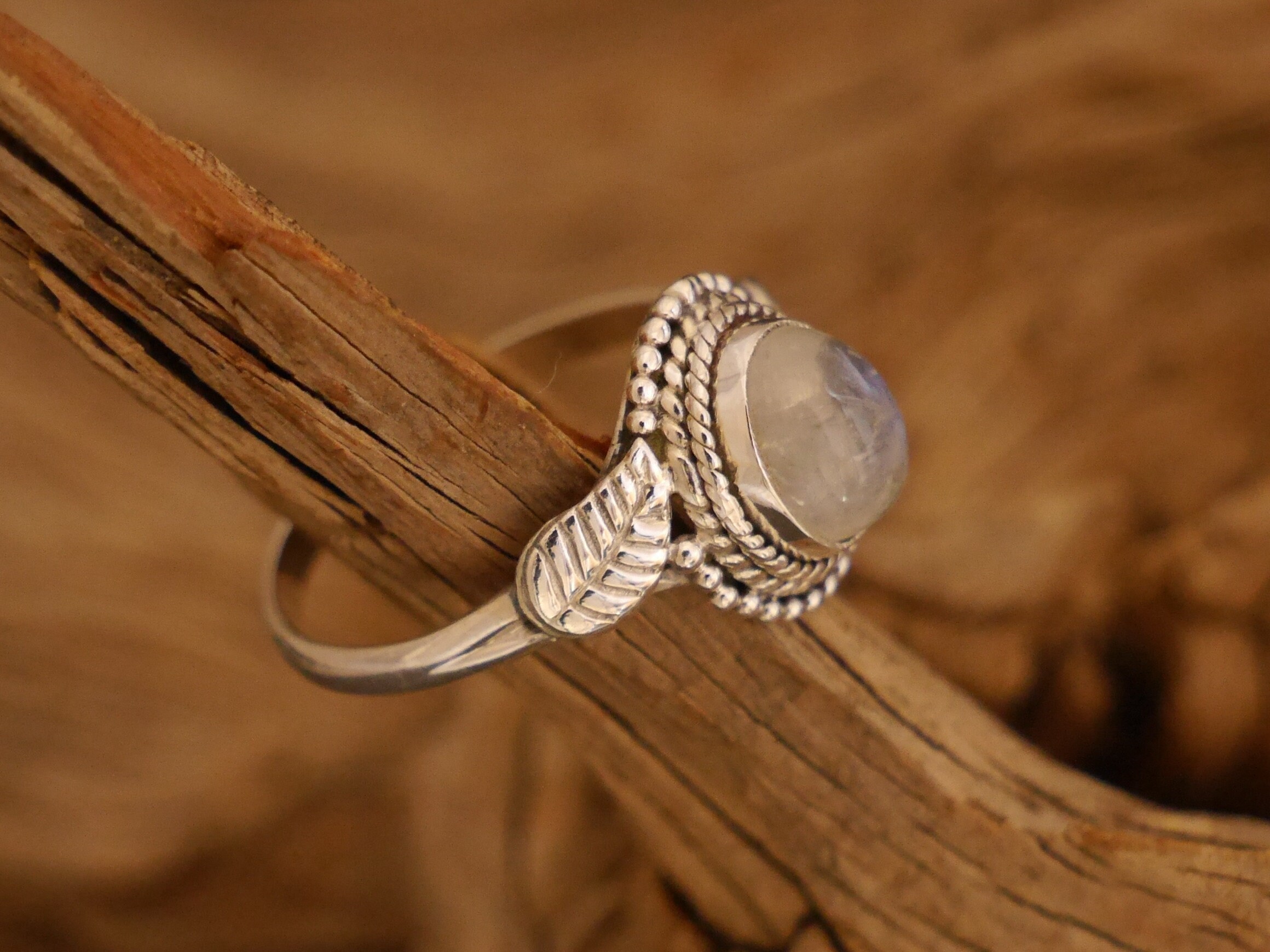 Filigraner Ring mit Mondstein, 925er Silber - Etsy.de