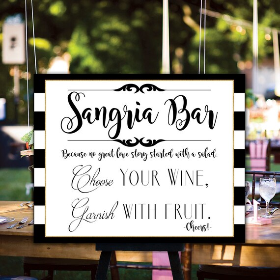 Sangria Bar Printable Sign Printable Instant Download | Etsy