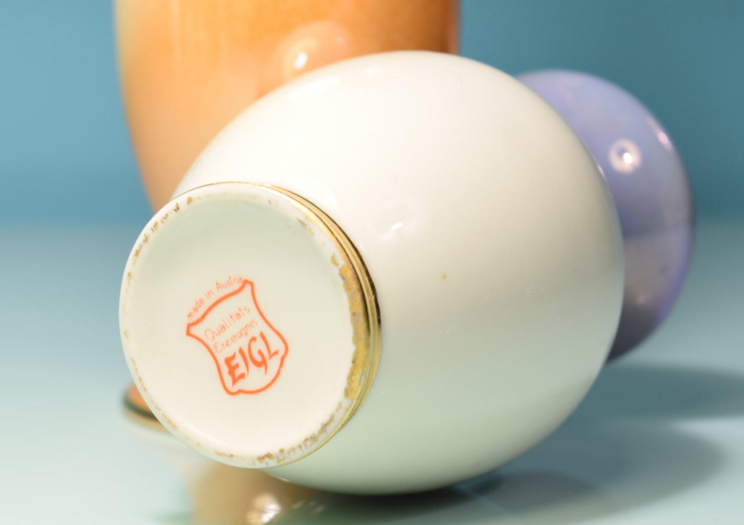 German Lusterware Bud Vase Rare Pair Small Vases Schloss Traun ...