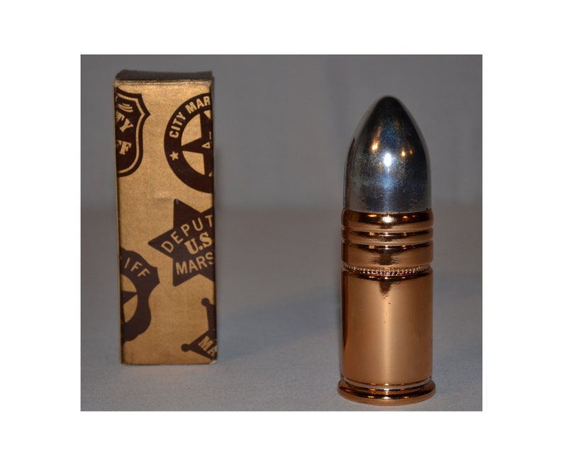 NEW IN BOX Vintage Bullet wild West Cologne Bottle Metallic Finish Rare ...
