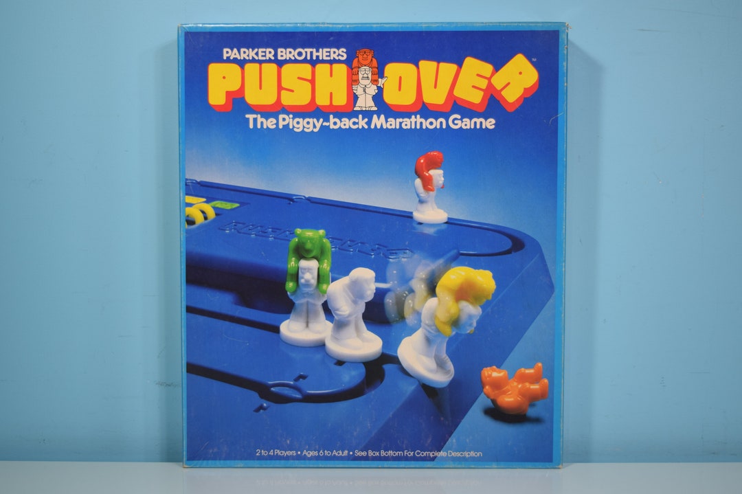 Push Over Board Game - the Piggy Back Marathon Game - Complete & Very ...