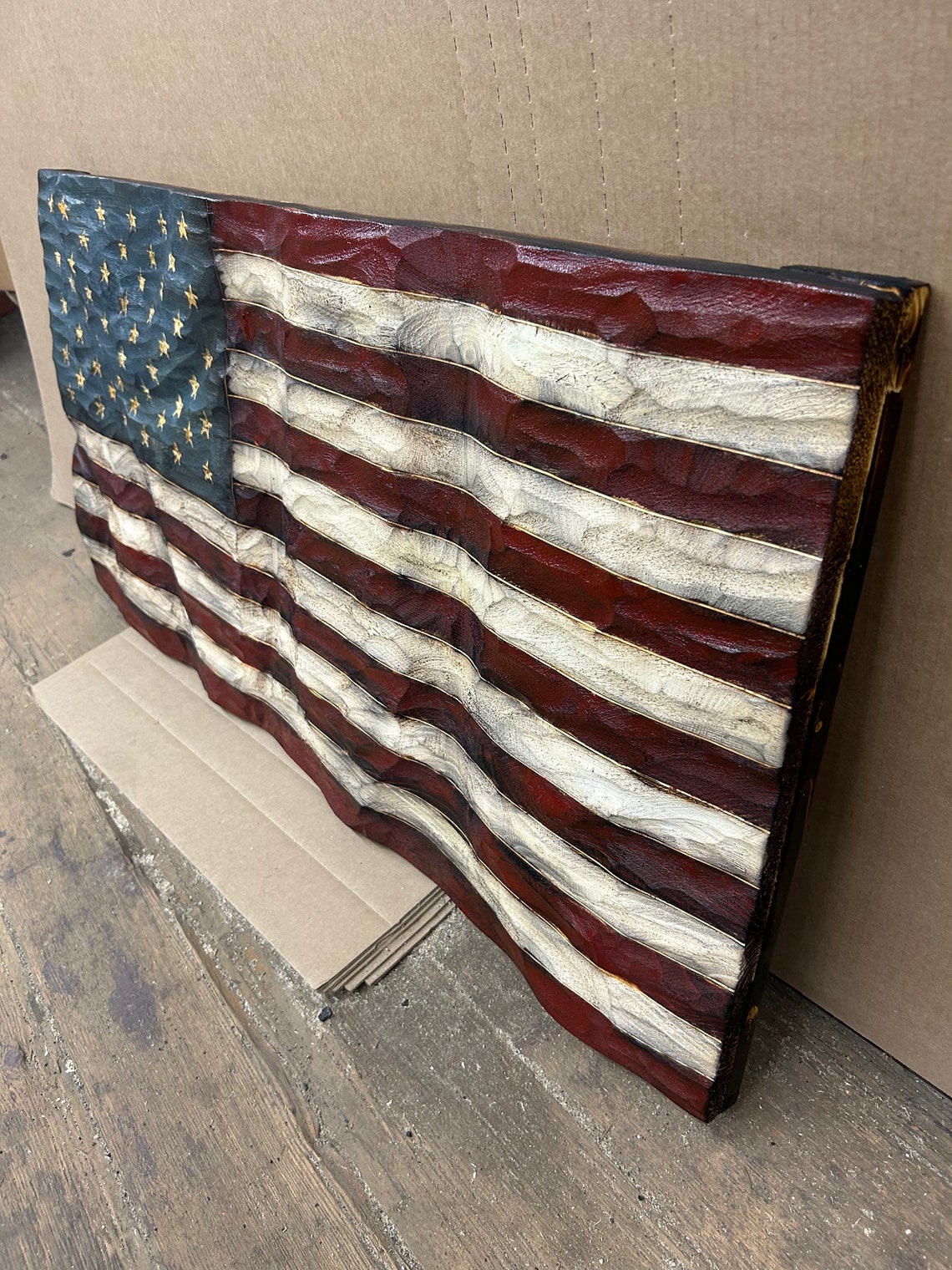 XL Wood Wavy Textured Flag- XL Large - Etsy