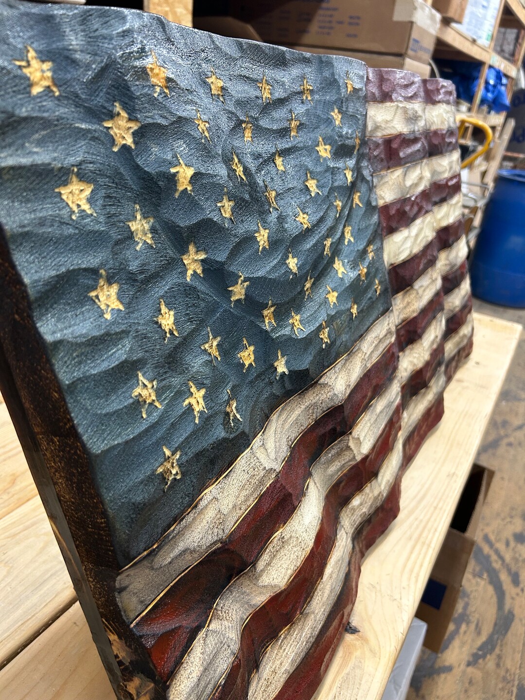XL Wood Wavy Textured Flag- XL Large - Etsy