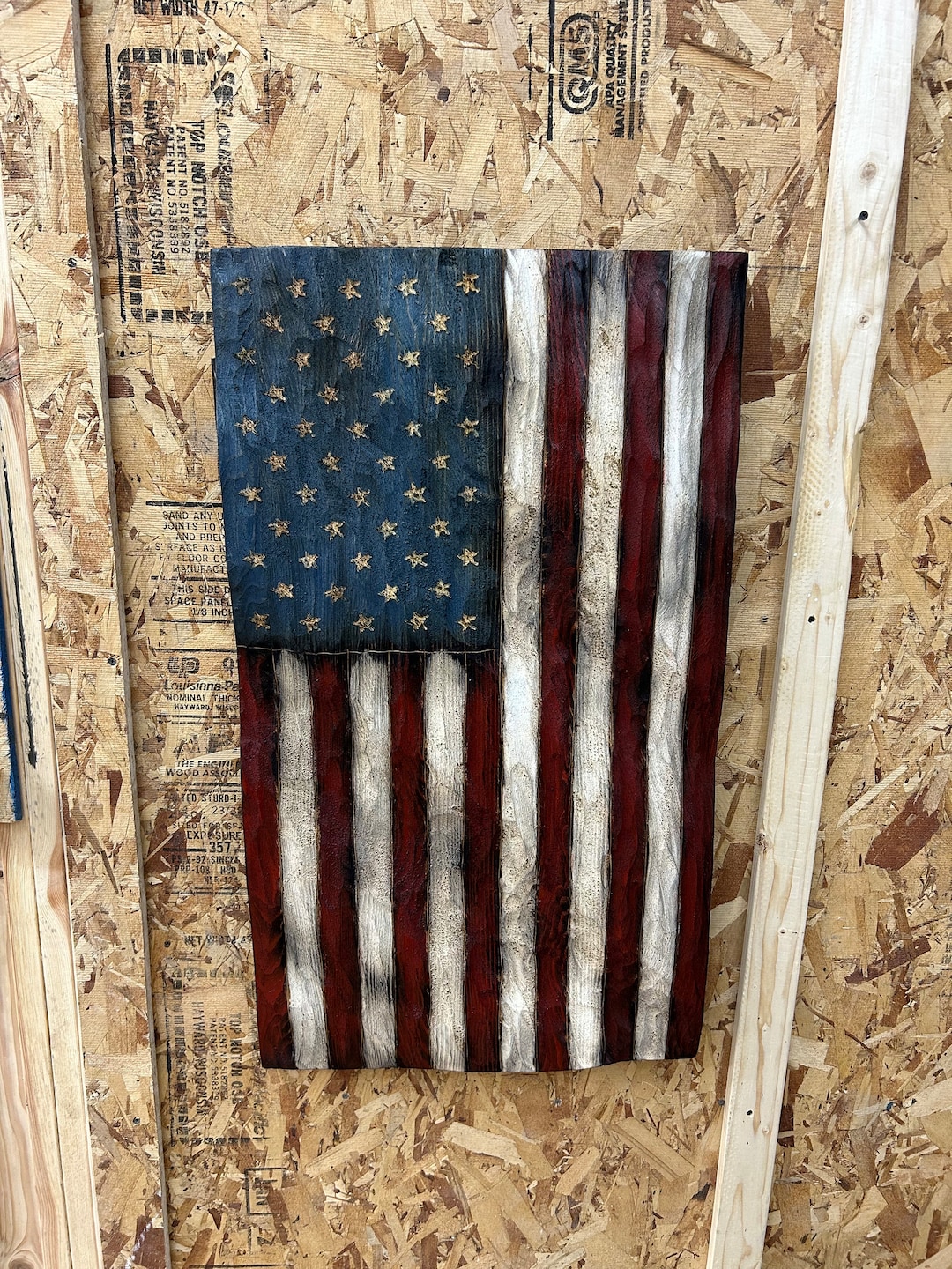 Textured Wood Wavy Flag Vertical - Large- Large - Etsy