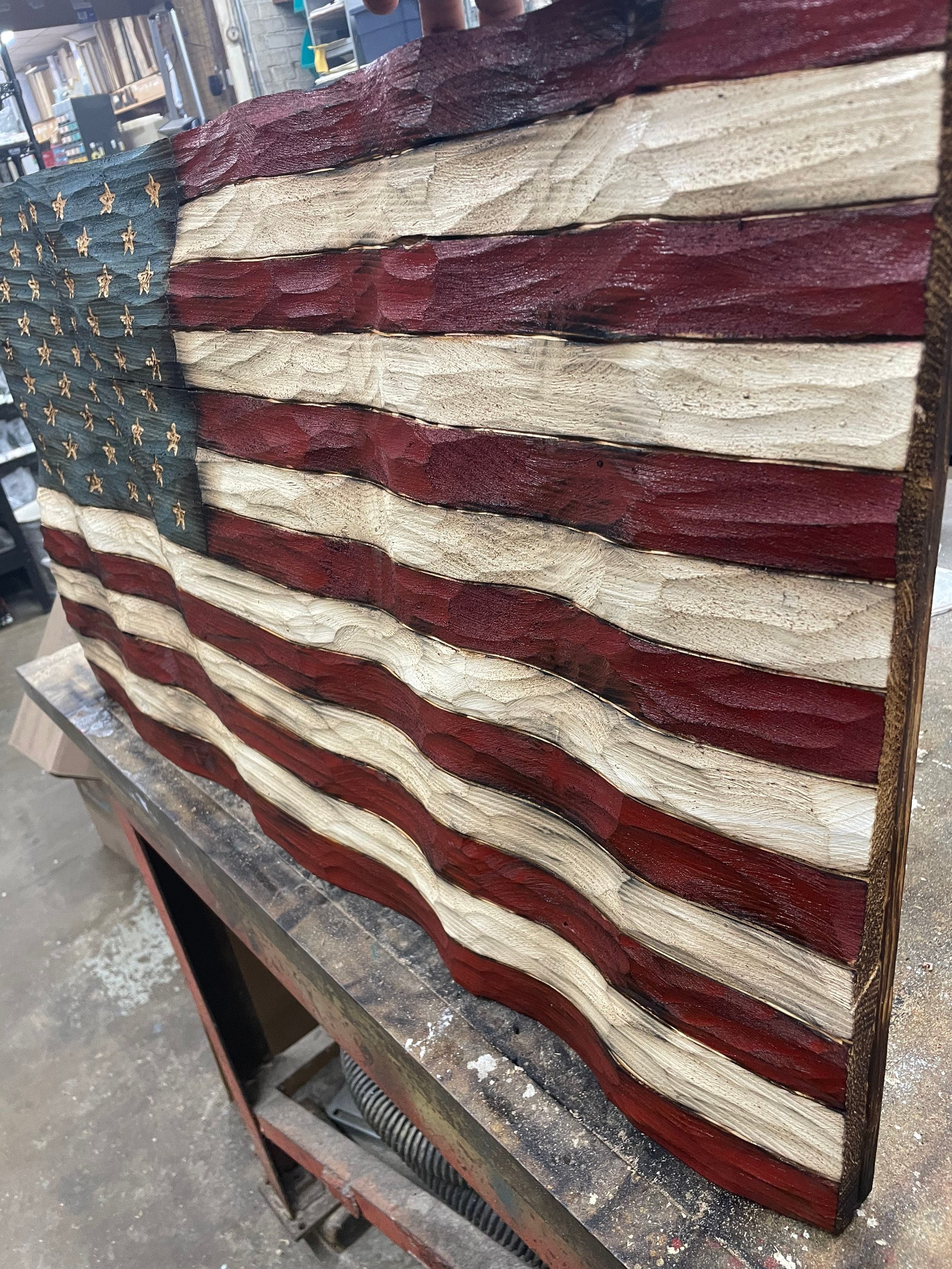 Textured Wood Wavy Flag - Large - Etsy