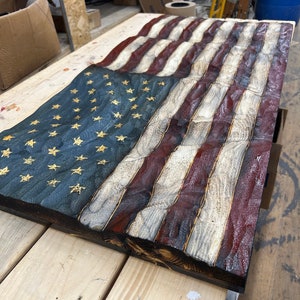 XL Wood Wavy Textured Flag- XL Large - Etsy