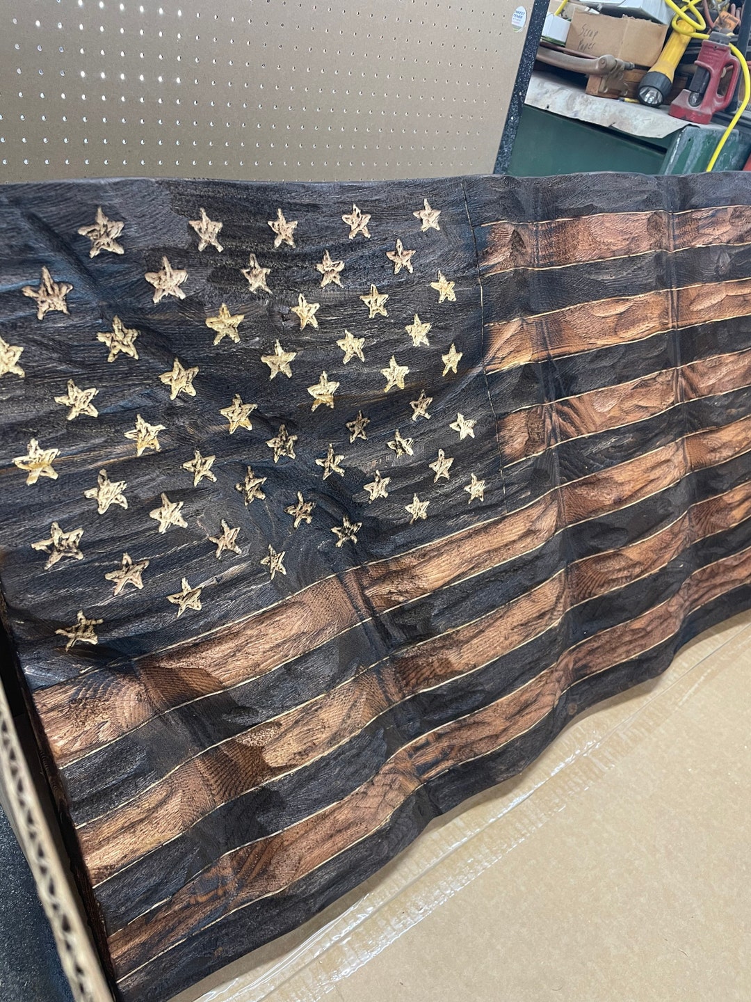 Wood Wavy Textured Flags (natural Colors) - Large- Large - Etsy