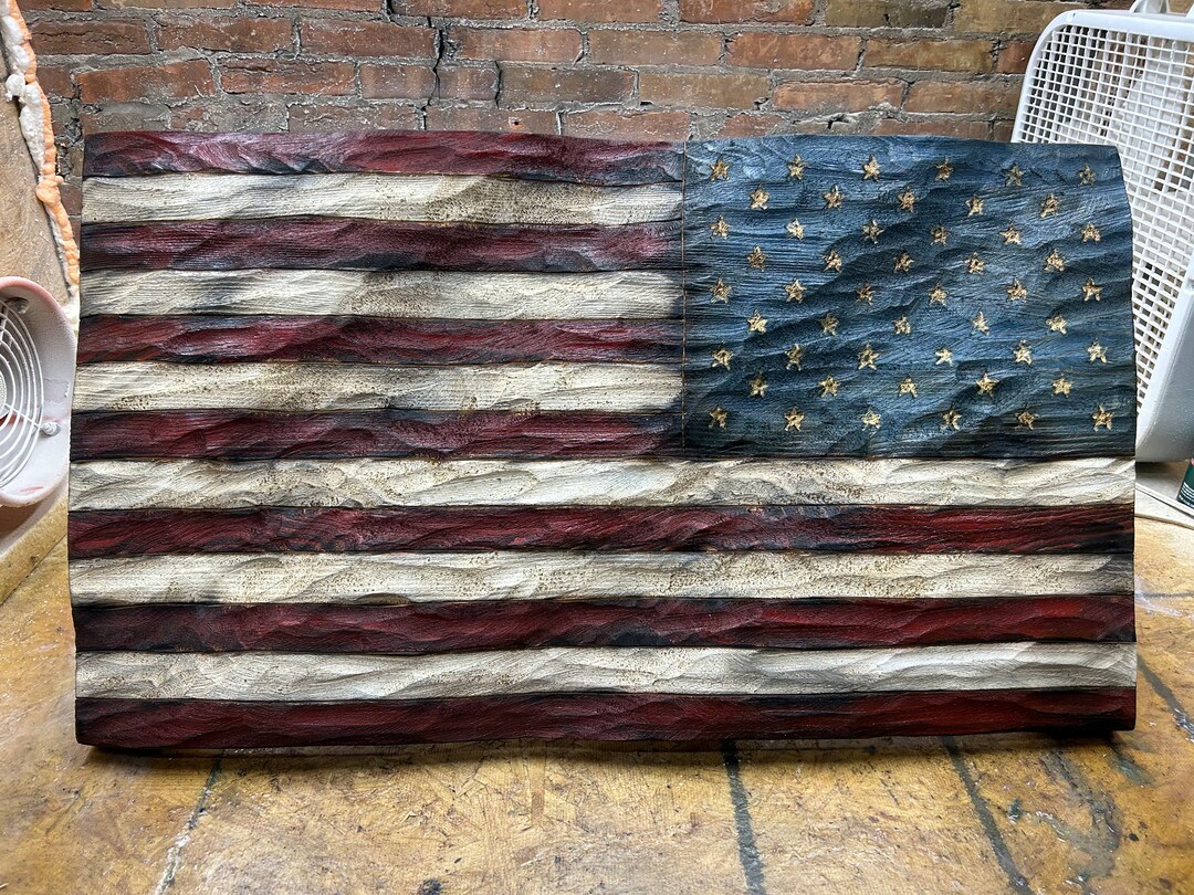Textured Wood Wavy (backwards) Flag - Medium - Etsy
