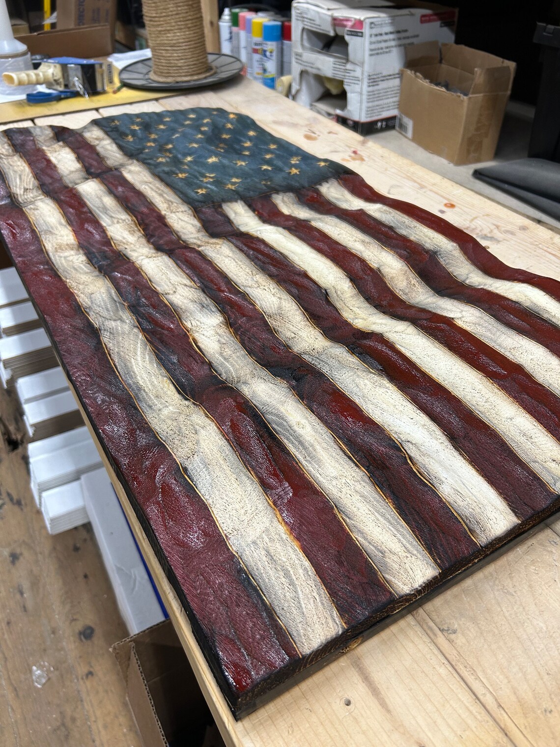 XL Wood Wavy Textured Flag- XL Large - Etsy