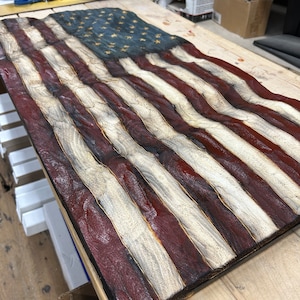 XL Wood Wavy Textured Flag- XL Large - Etsy