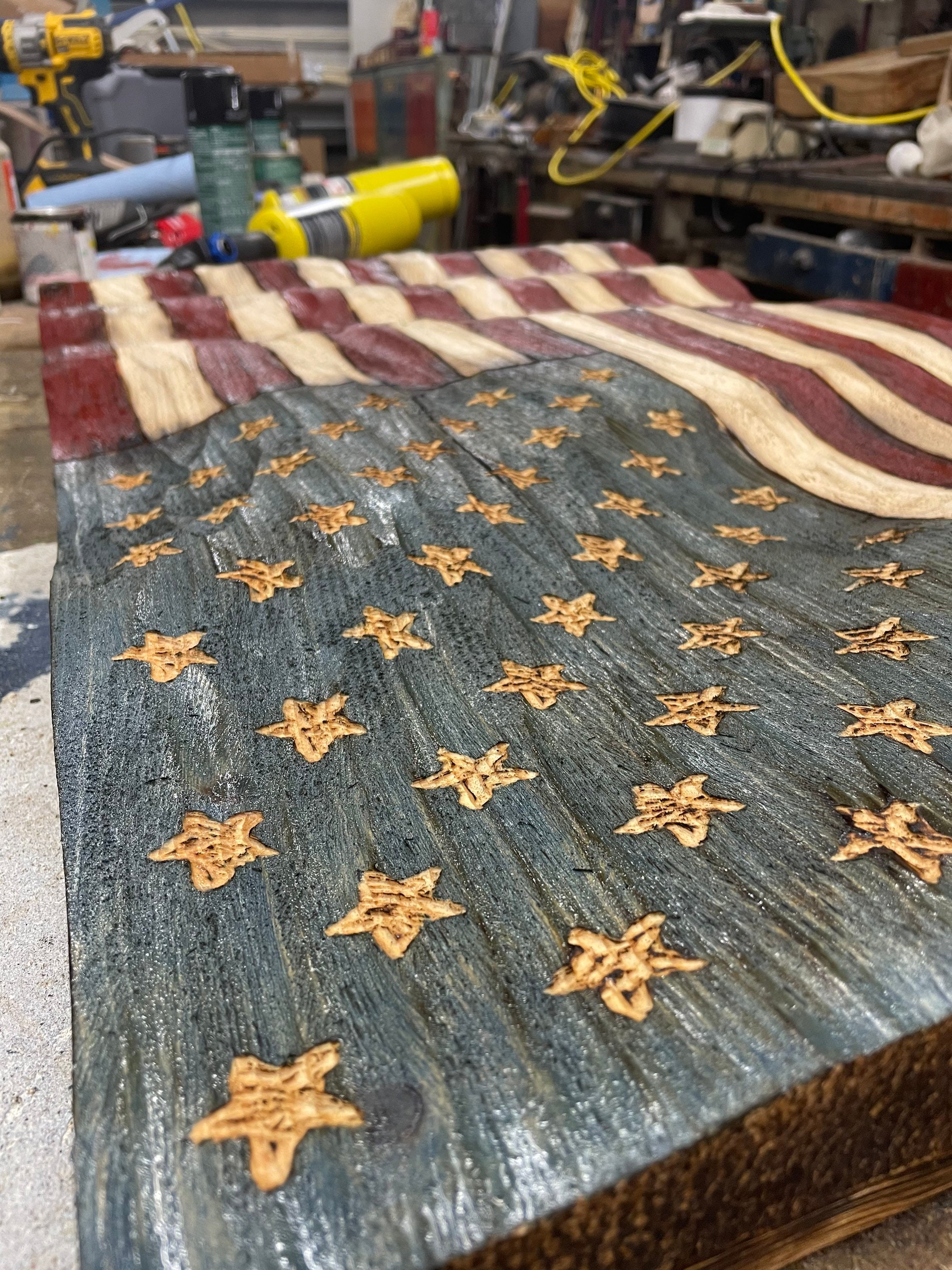 Textured Wood Wavy Flag - Large - Etsy