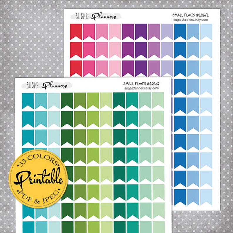 Printable Small Flags Stickers Flags Printable Printable | Etsy