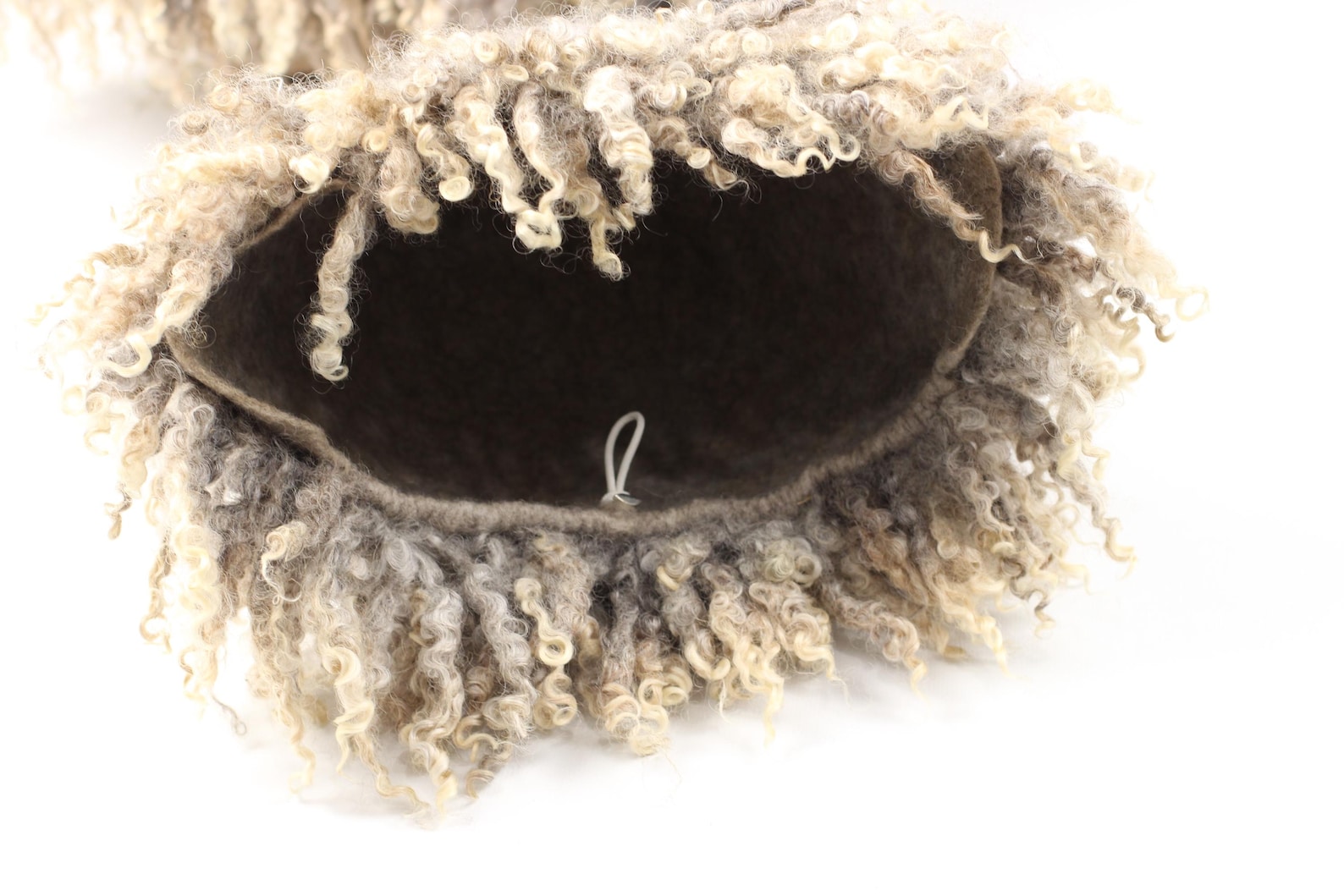 Handmade Felted Wool Scarf With Sheep Fleece Fringe - Etsy