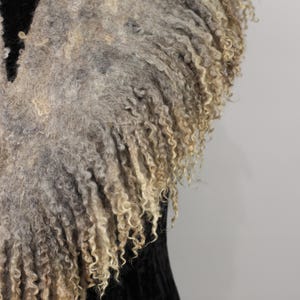Handmade Felted Wool Scarf With Sheep Fleece Fringe - Etsy
