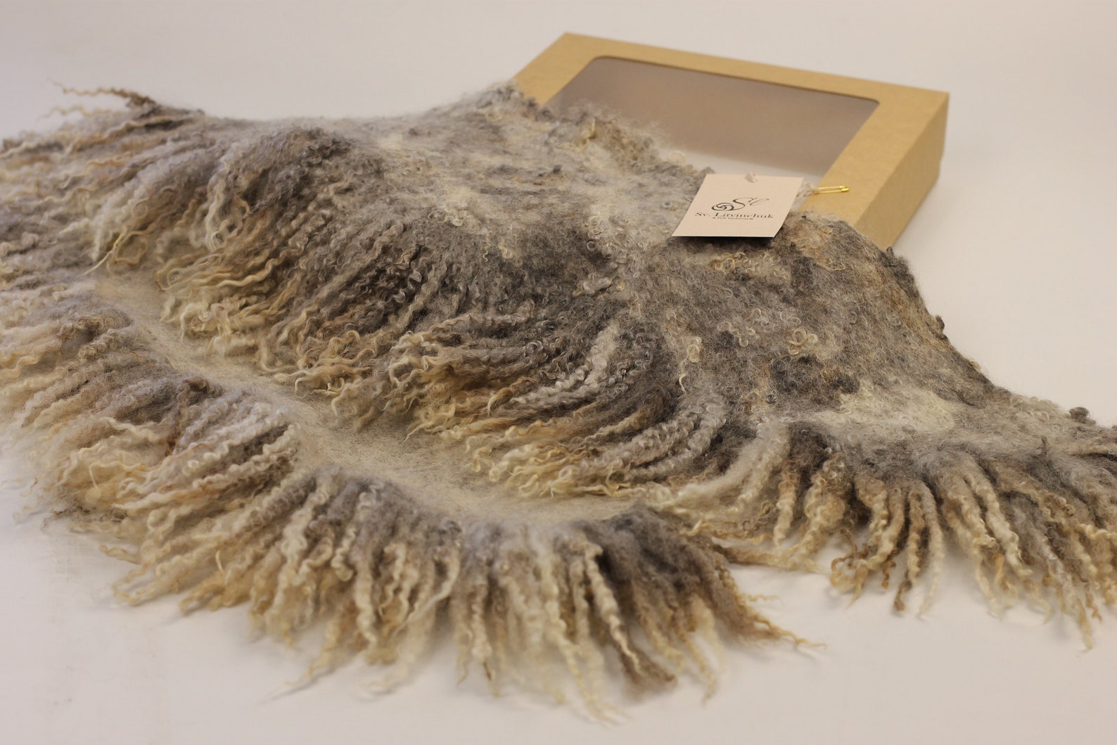 Handmade Felted Wool Scarf With Sheep Fleece Fringe - Etsy