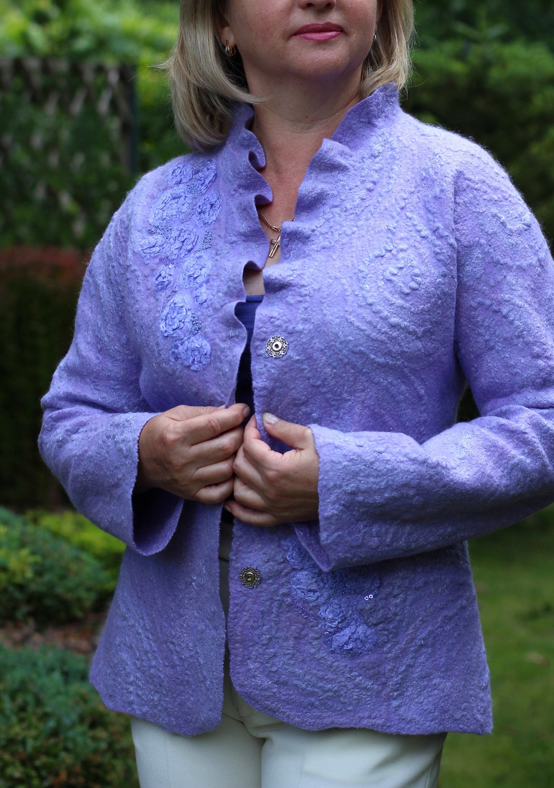 Felted Lavender Jacket, Boho Jacket, Wedding Lavender Jacket, Blazer ...