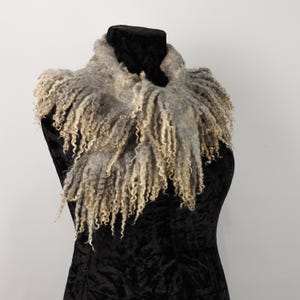 Handmade Felted Wool Scarf With Sheep Fleece Fringe - Etsy