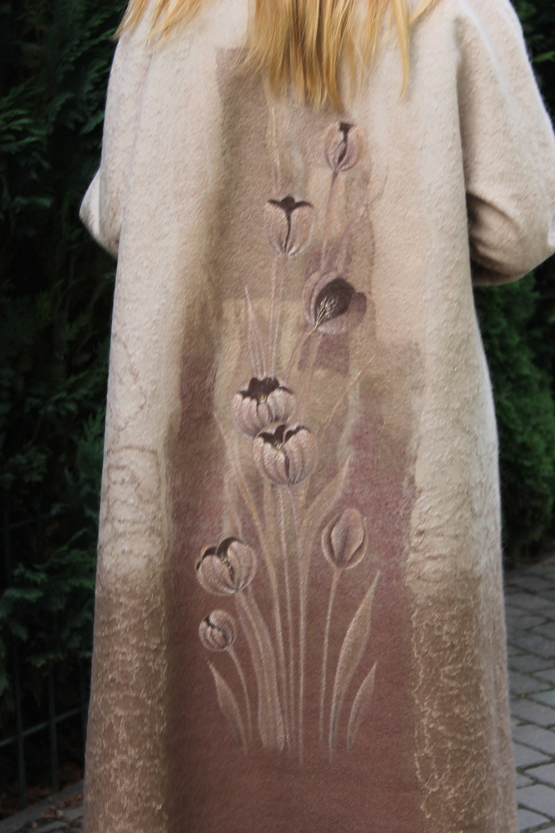 Custom Beige Felt Cardigan for Katarzyna Light Spring Coat - Etsy Canada