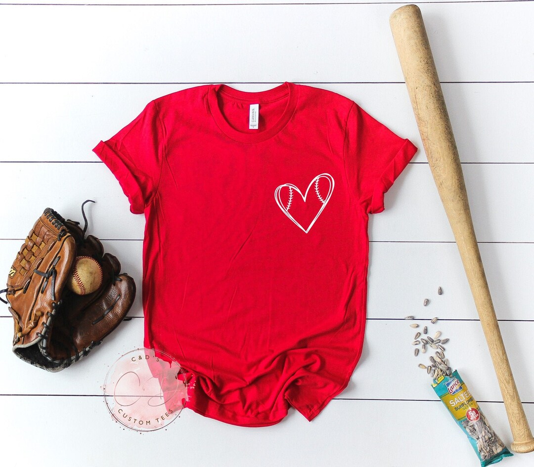 Baseball Shirts - Game Day Baseball Shirts - Baseball Heart Pocket Tees ...