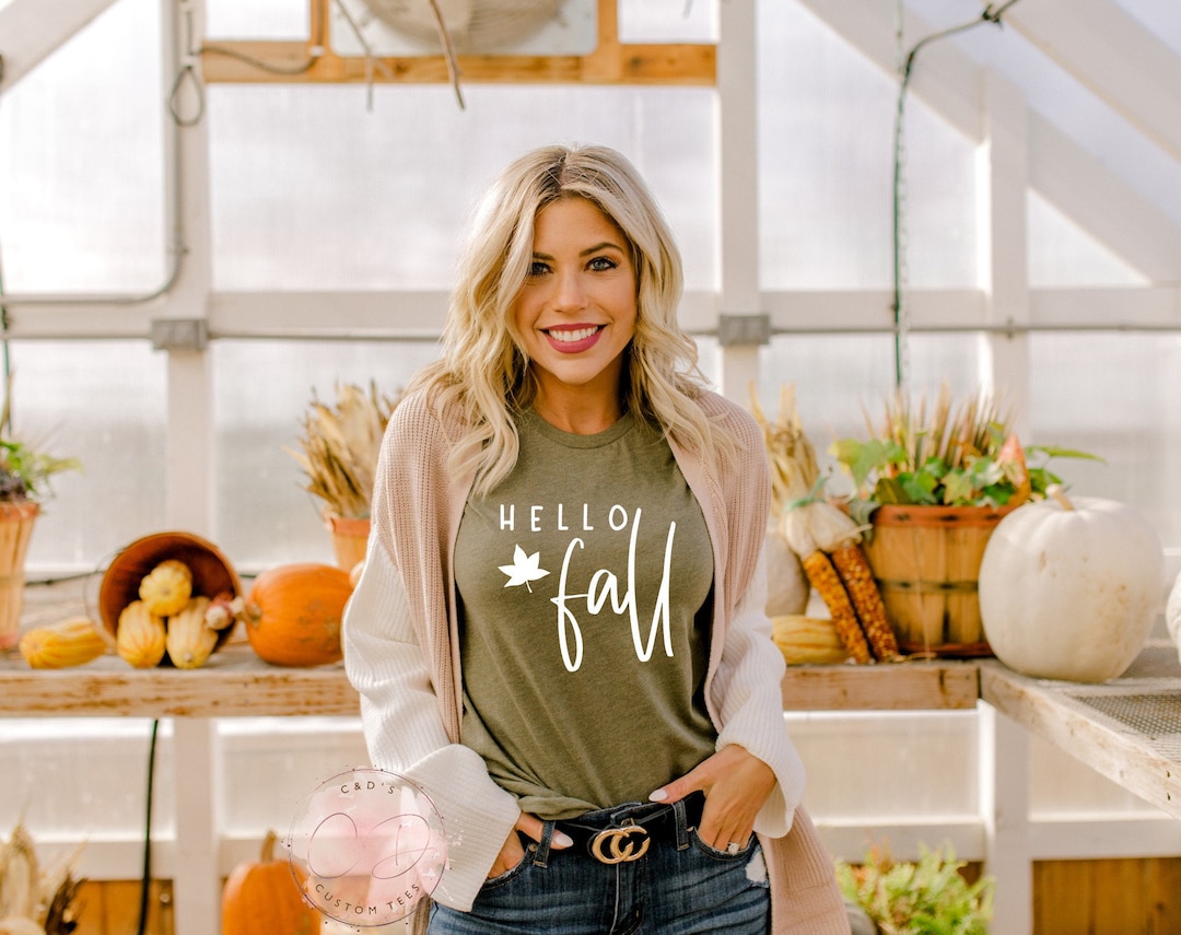 Fall Shirts - Fall Tees - Fall Tshirts - Hello Fall Tees - Thanksgiving ...
