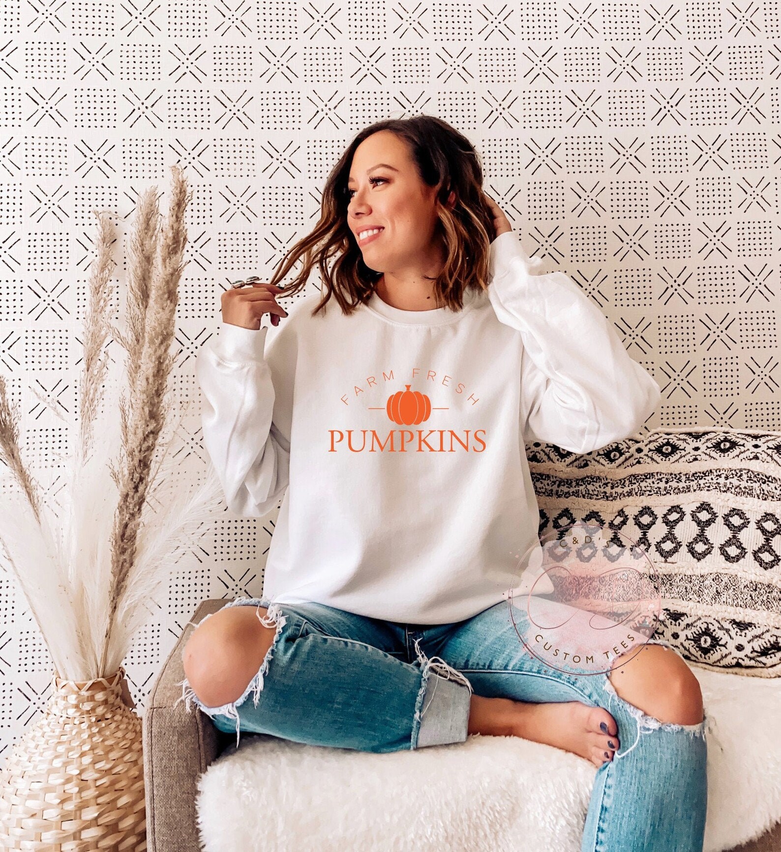Fall Sweatshirt Farm Fresh Pumpkins Sweater Women's - Etsy