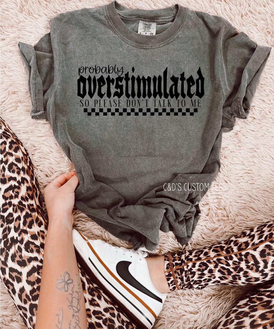 Overstimulated Shirt - Womens Graphic Shirts - Comfort Color Shirt ...