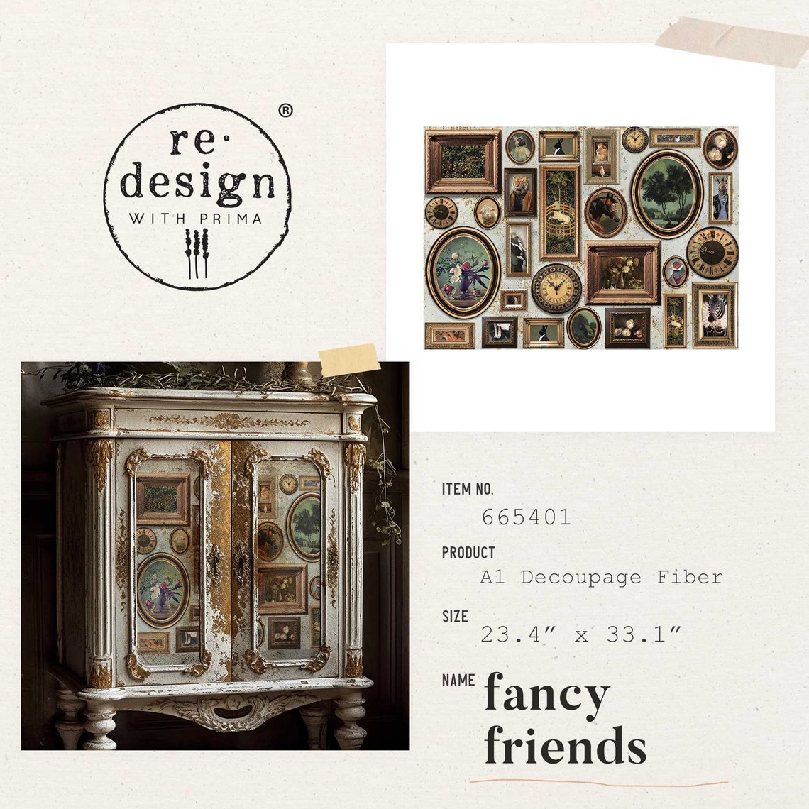 Fancy Friends Redesign With Prima A1 Decoupage Fiber Paper - Etsy